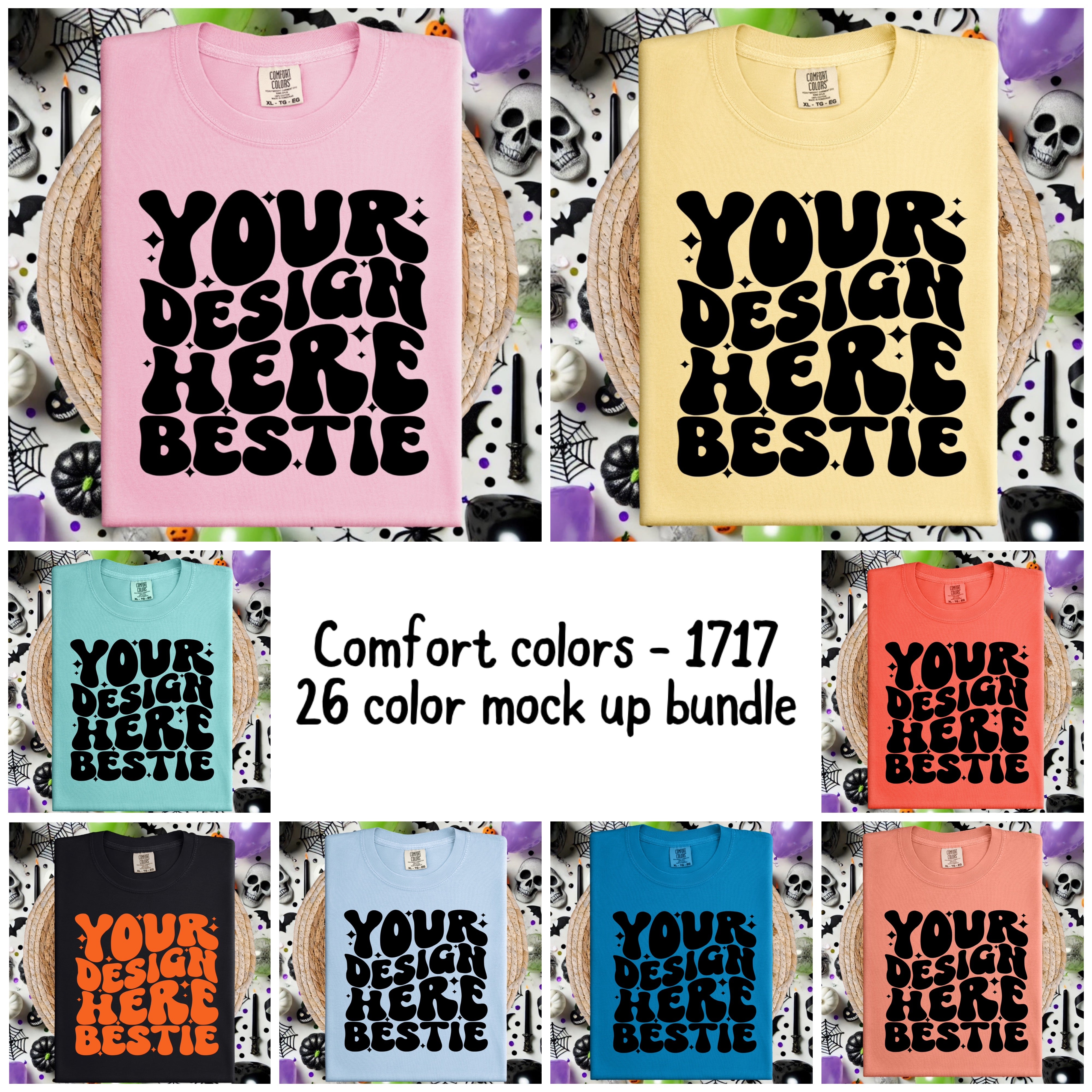Comfort Colors |CC1717 Mockup | Halloween | 26 PIECE MOCKUP BUNDLE ...