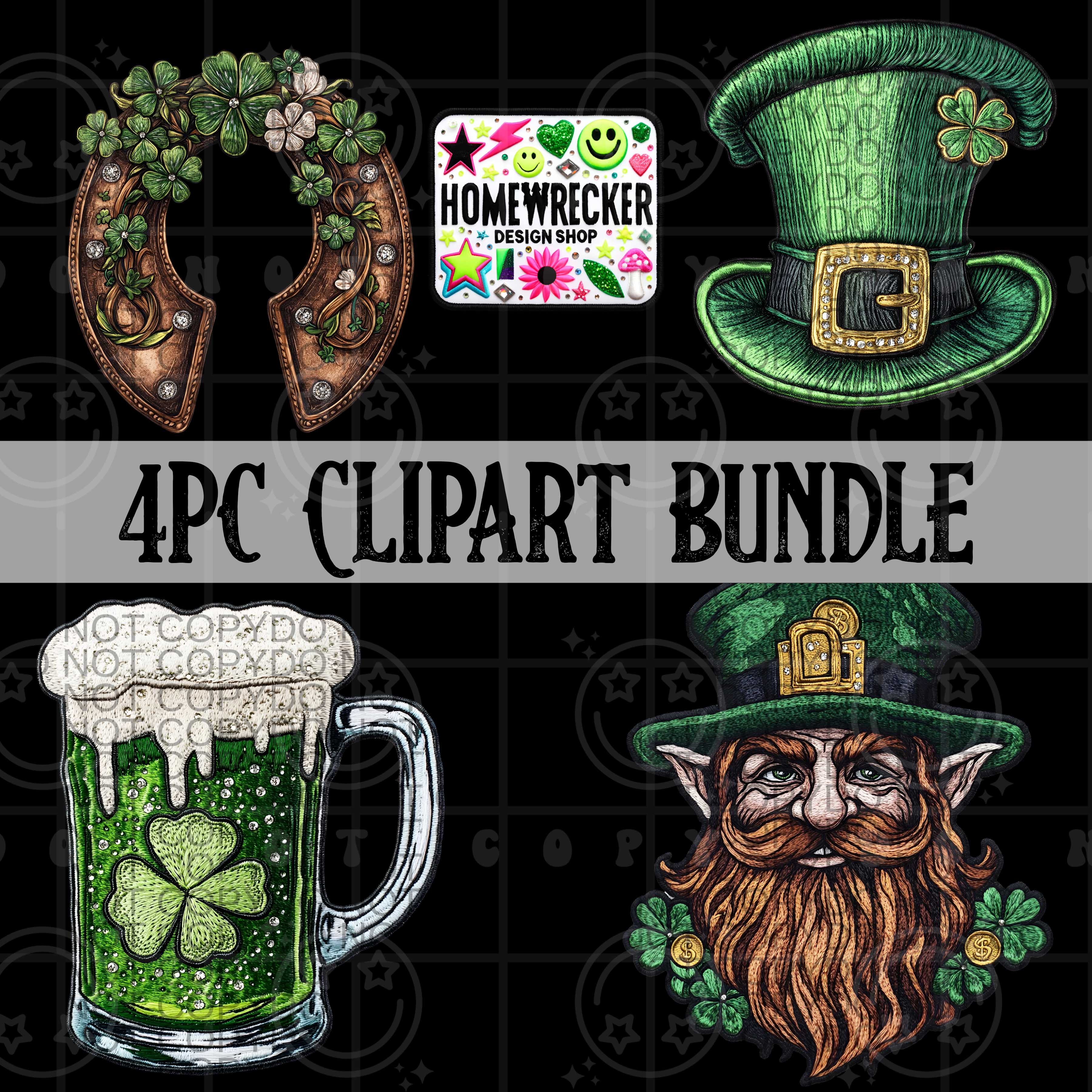 4pc Mixed St. Patrick's Day Clipart Bundle – Homewrecker Design Shop