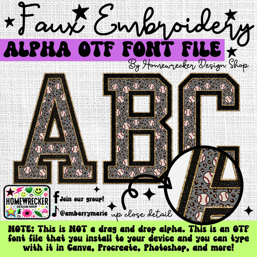 Sports Varsity Letters Faux Embroidery 5pc OTF FONT Bundle ...