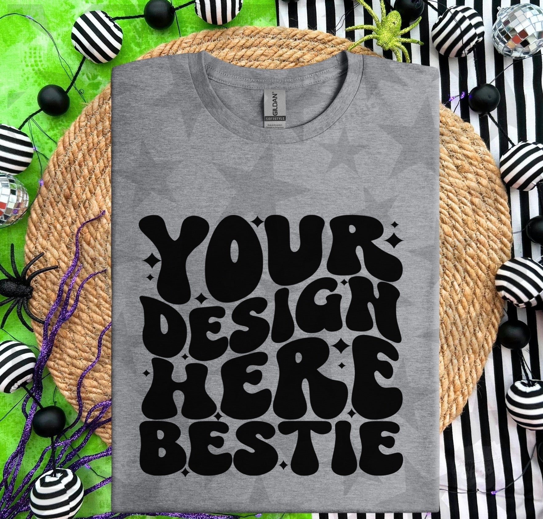 Gildan Softstyle 64000 Halloween Mockup | Graphite Heather ...