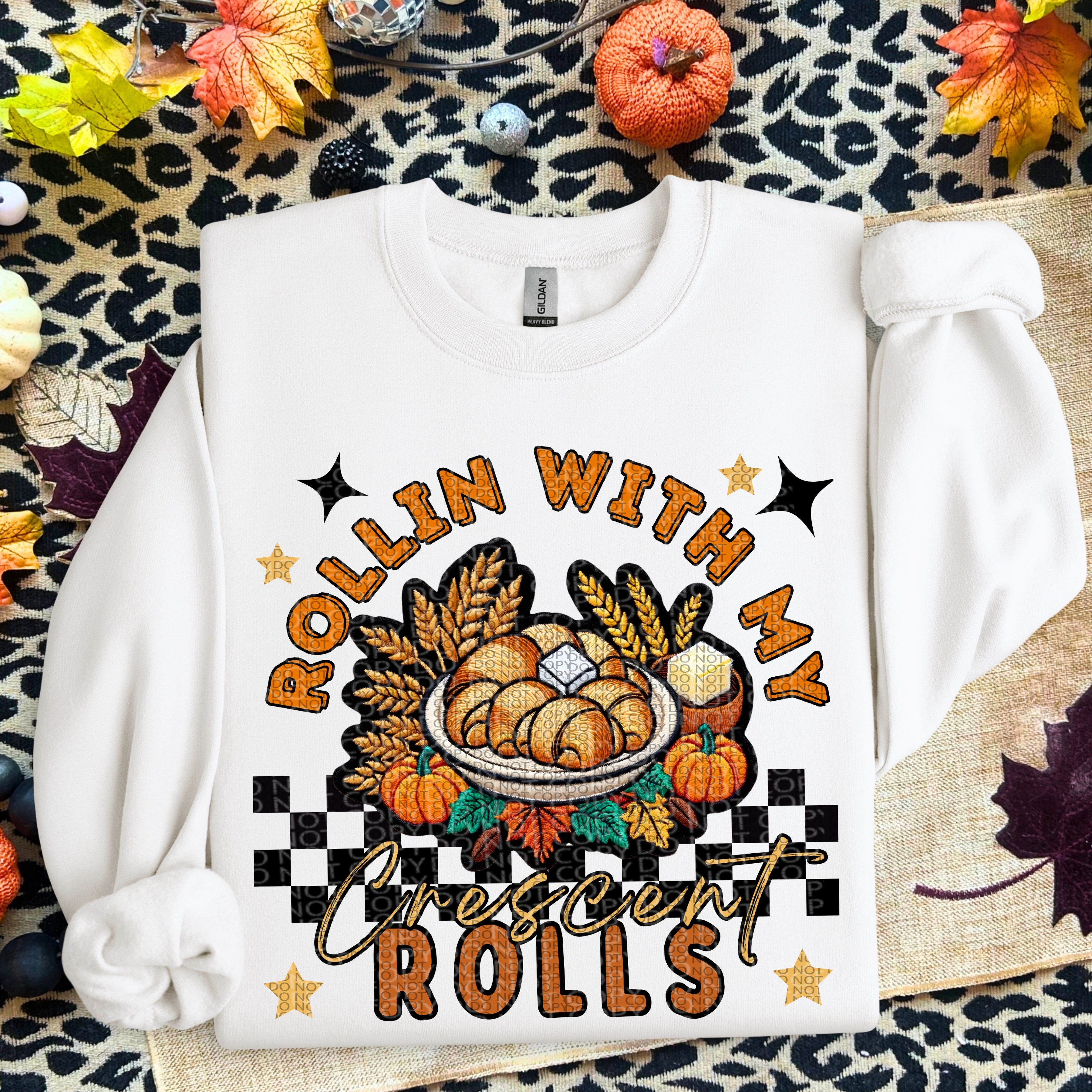 Rollin with my Crescent Rolls | Thanksgiving Faux Embroidery PNG ...