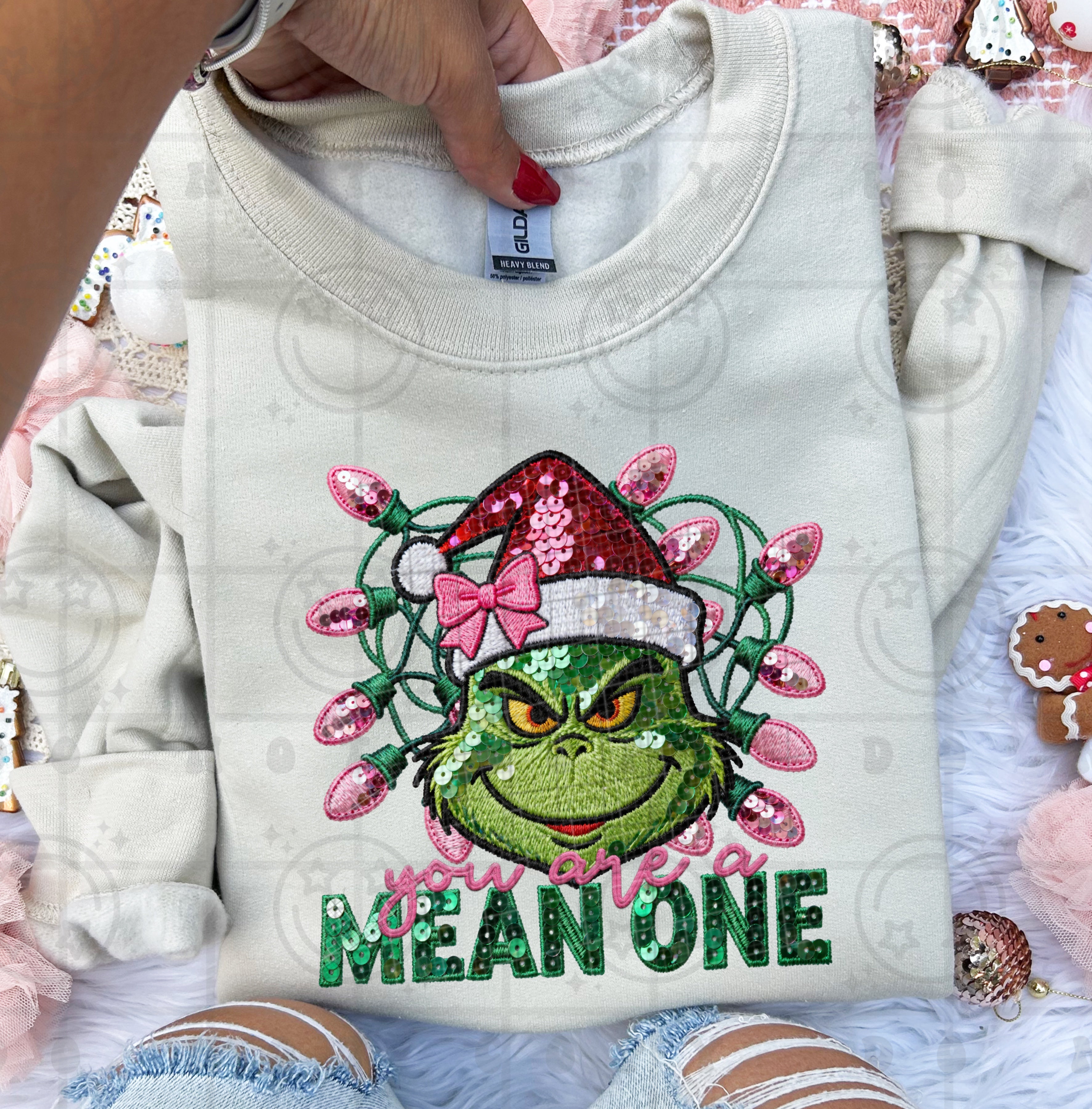 You are a Mean one Green Faux Sequin PNG – Homewrecker Design Shop