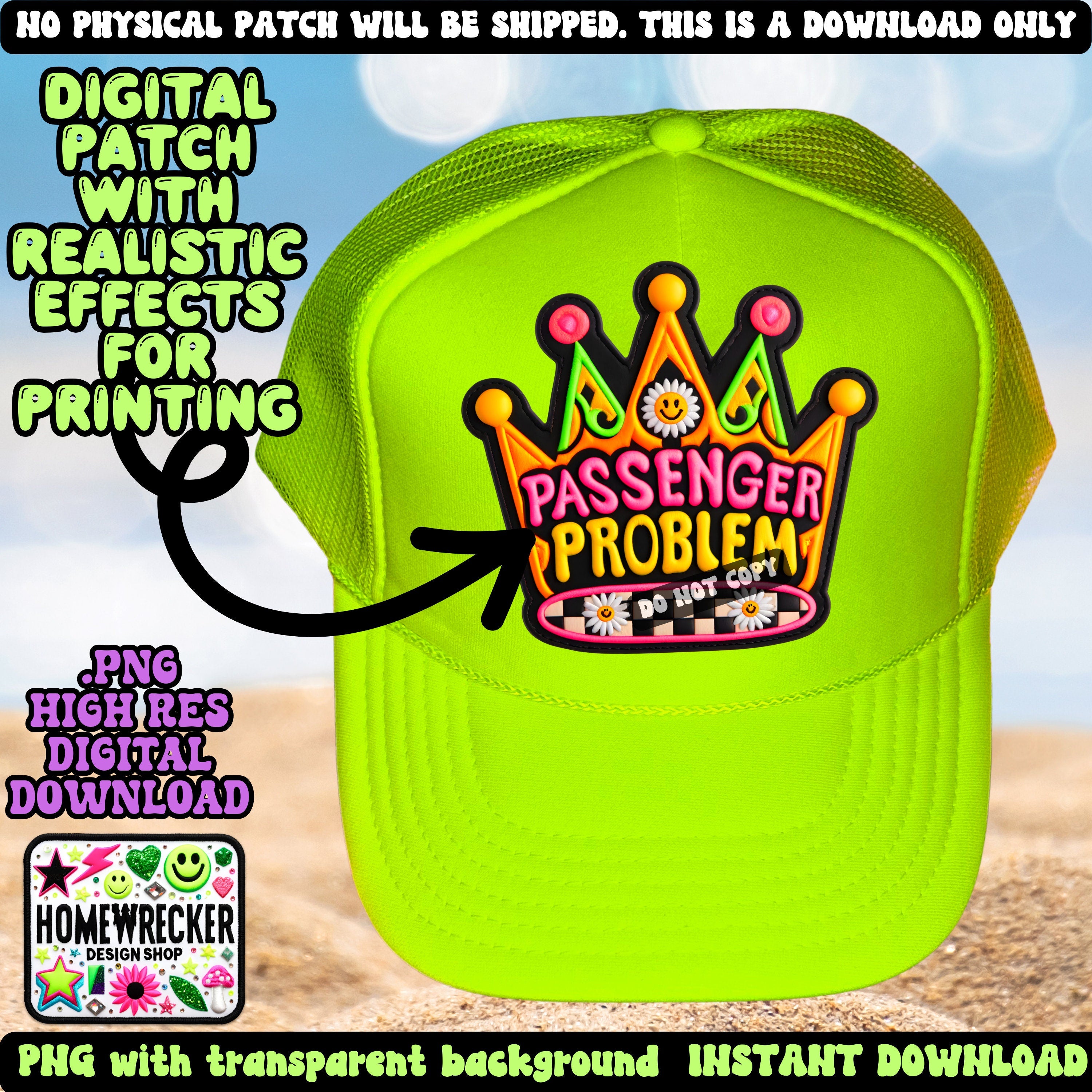 Passenger Problem Faux embroidery digital patch PNG digital download ...