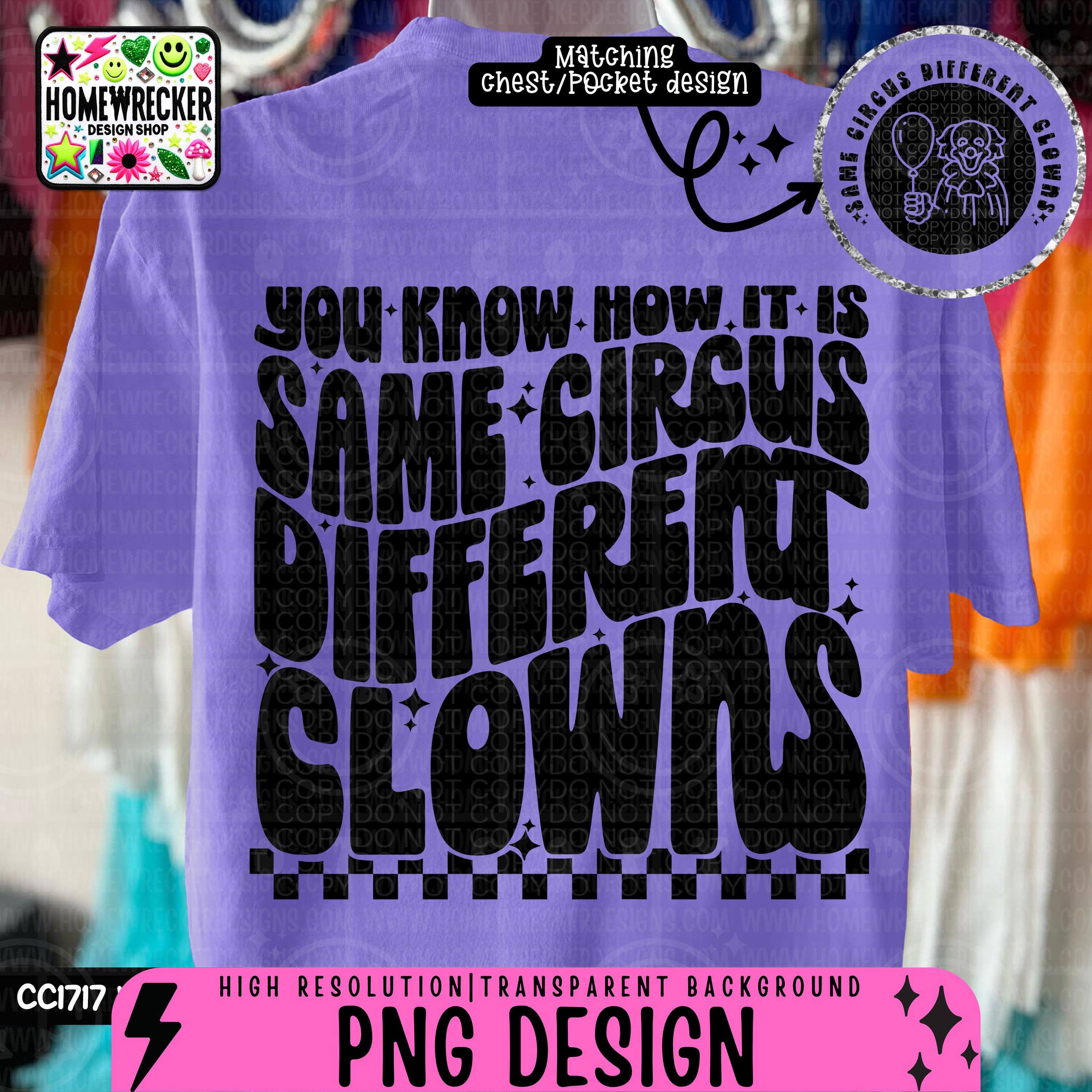 Same circus different clowns, Single Color Wavy Design Front Pocket Sn ...