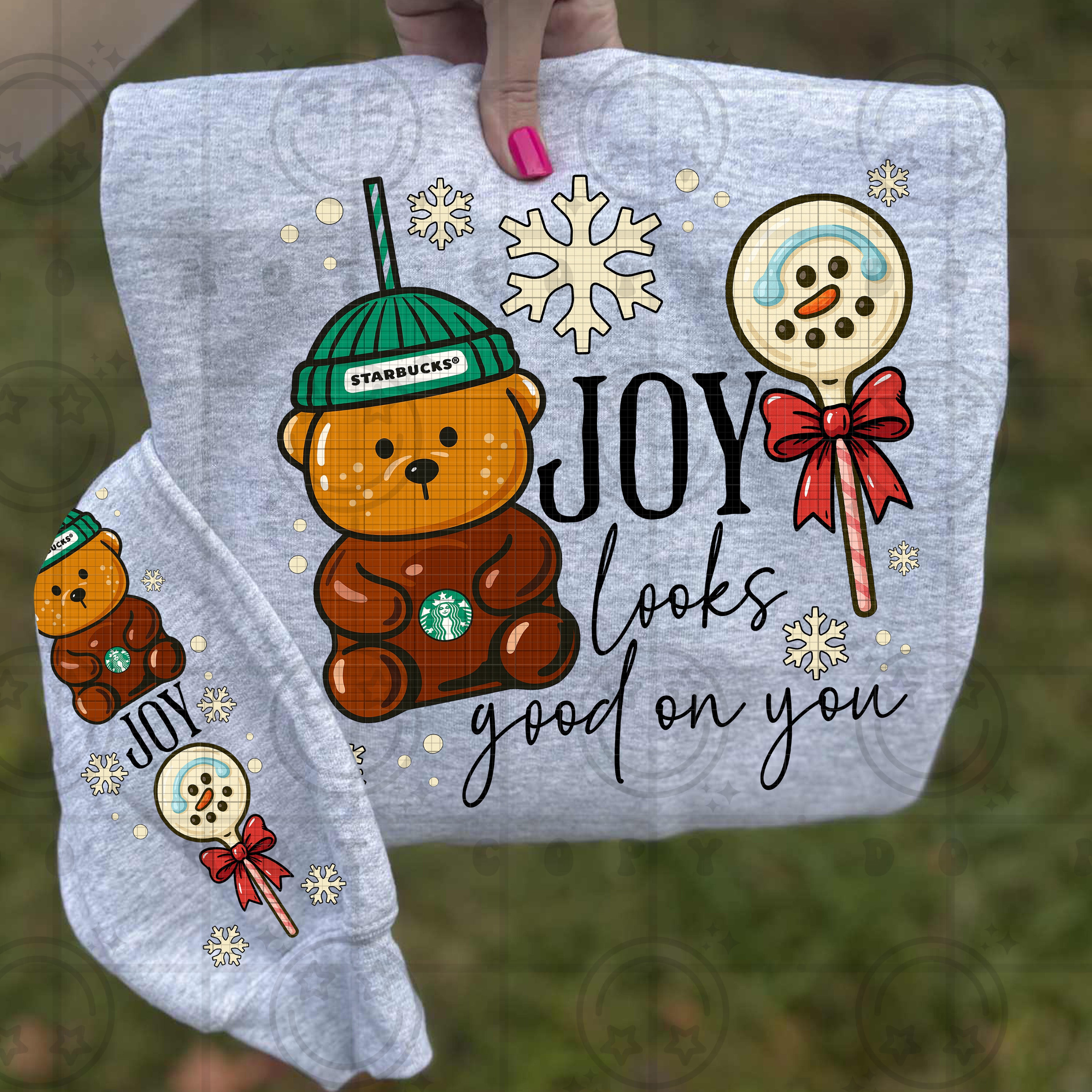 Joy looks good on you, winter design, matching sleeve design PNG digit ...